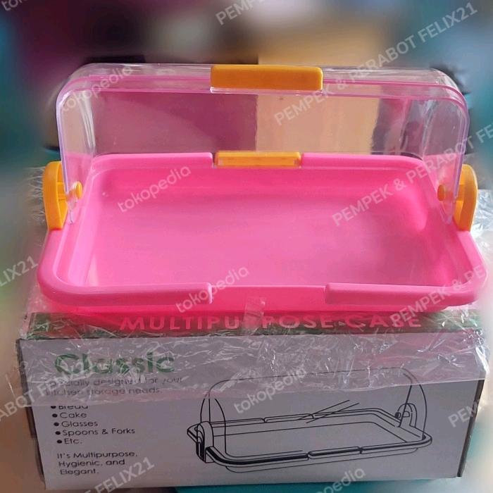 Jual Tempat Roti Tawar/ Tempat Kue Kapsul Mika Buka Tutup/ Classic ...