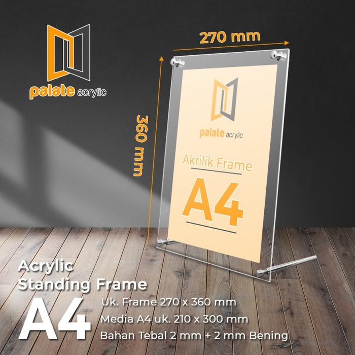 Jual AKRILIK FRAME / BINGKAI / DSIPLAY MEJA / ACRYLIC STANDING FRAME A4 ...