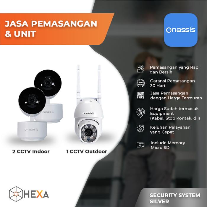 Jual PAKET CCTV ONASSIS SILVER- 2 CCTV INDOOR 1 CCTV OUTDOOR DAN ...