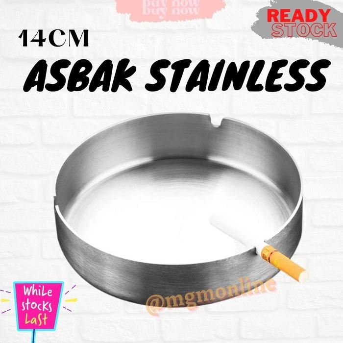 Jual Asbak Stainless Cafe Tebal Bulat POLOS 14cm asbak besi polos 3 ...