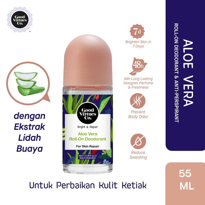 Promo Good Virtues Co. Aloe Vera Roll On Deodorant 55ml - Kab. Bandung - Good Virtues Co | Tokopedia