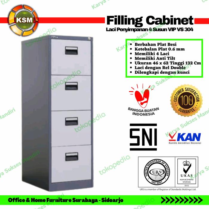 Jual Filling Cabinet Laci Penyimpanan 4 Susun Besi VIP VS 304 - Kota ...