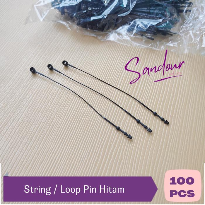 Jual String Loop Pin 3 Inch Hitam Isi 500 Pcs Hang Tag Lock Sandour ...