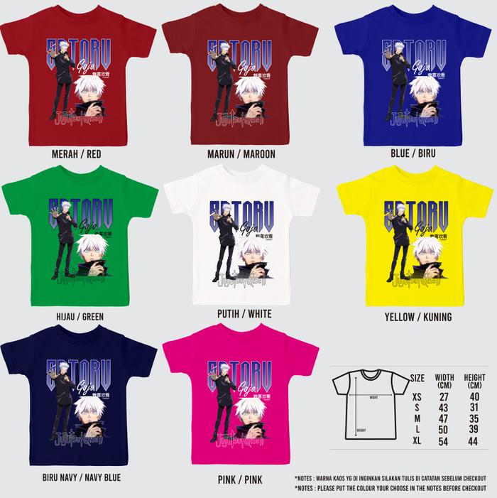 Jual KARIMAKE Kaos Baju Anak GOJO SATORU JUJUTSU KAISEN V2 Kaos Anime ...