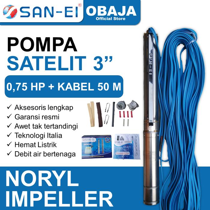 Jual Pompa Satelit 3 inch 0.75 HP + Kabel 50 M San EI (Submersible Pump) - Kota Tangerang ...