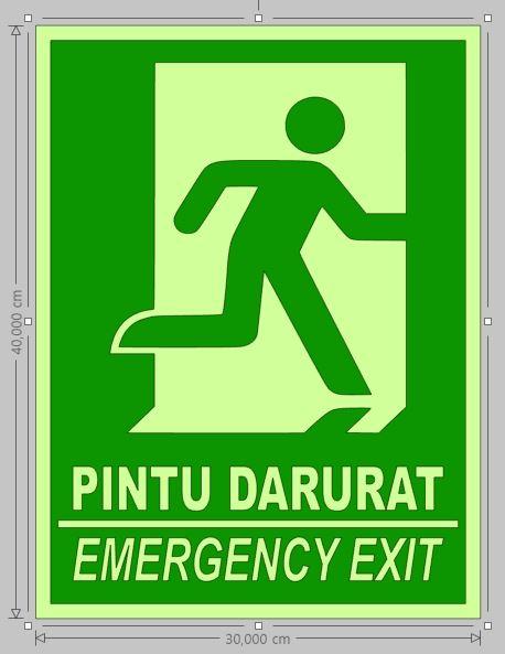 Jual STICKER PINTU DARURAT (GLOW IN THE DARK) 3040 - Kota Tangerang ...