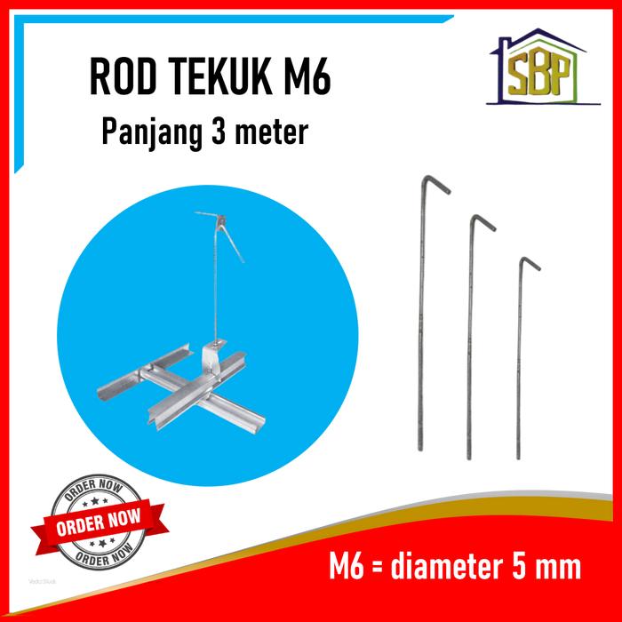 Jual Rod Rot Tekuk M6 Panjang 3 Meter Kawat Gantungan Rangka Plafon ...