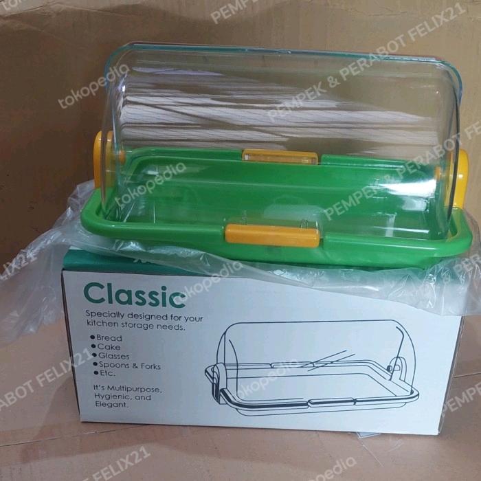 Jual Tempat Roti Tawar/ Tempat Kue Kapsul Mika Buka Tutup/ Classic ...