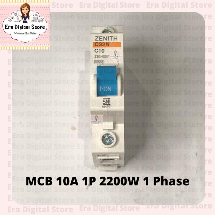 Jual MCB 10A 1P 2200W 1 Phase 1Ph dengan Spesifikasi sesuai standarad ...