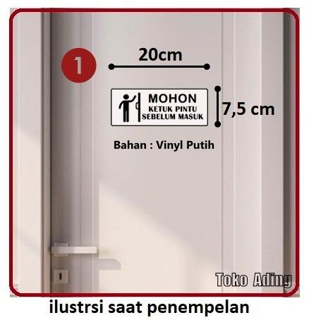Jual Tanda Stiker Mohon Buka Tutup Ketuk Pintu Ruangan ber AC Sign ...