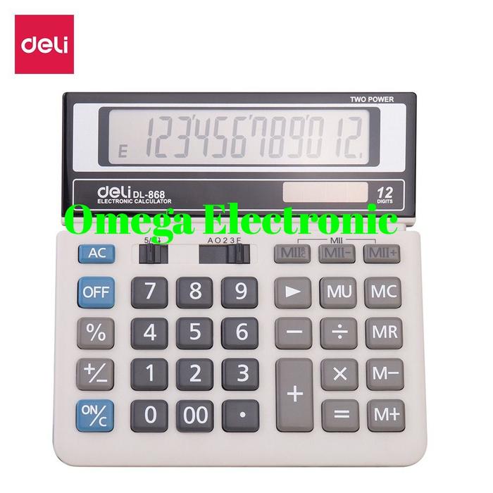 Jual ORIGINAL Deli Calculator DL-868 - Kalkulator Desktop Meja Kantor ...