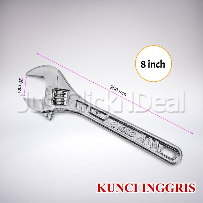 Jual Ingco Kunci Inggris Basic 10 Inch Adjustable Wrench - 8 inch - Kab ...