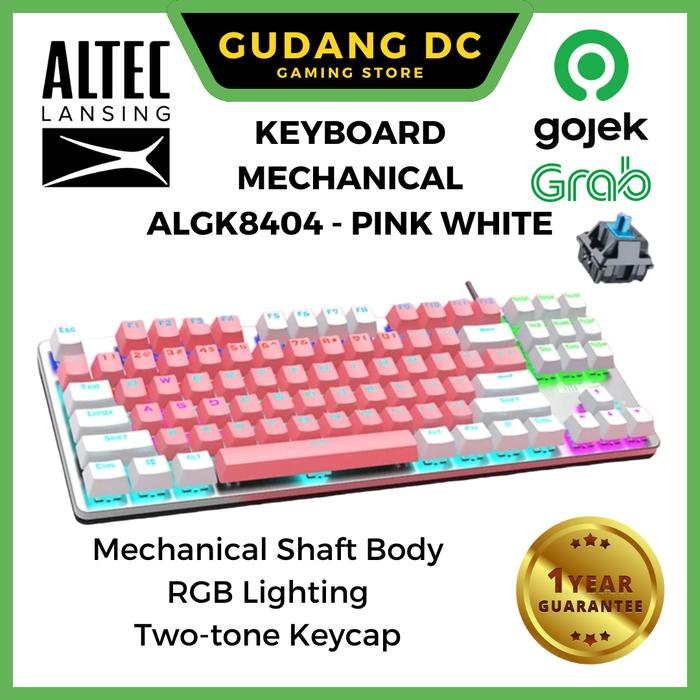 Jual Keyboard Gaming Mechanical RGB TKL Pink/White Altec Lansing ALGK ...