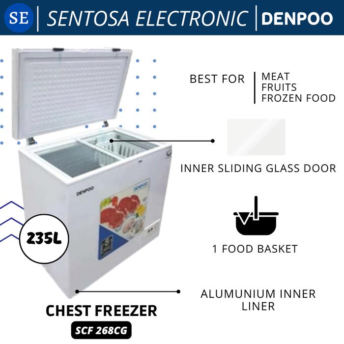 Jual Chest Freezer Kulkas Frozen Food 235L Denpoo SCF 268 - Jakarta ...