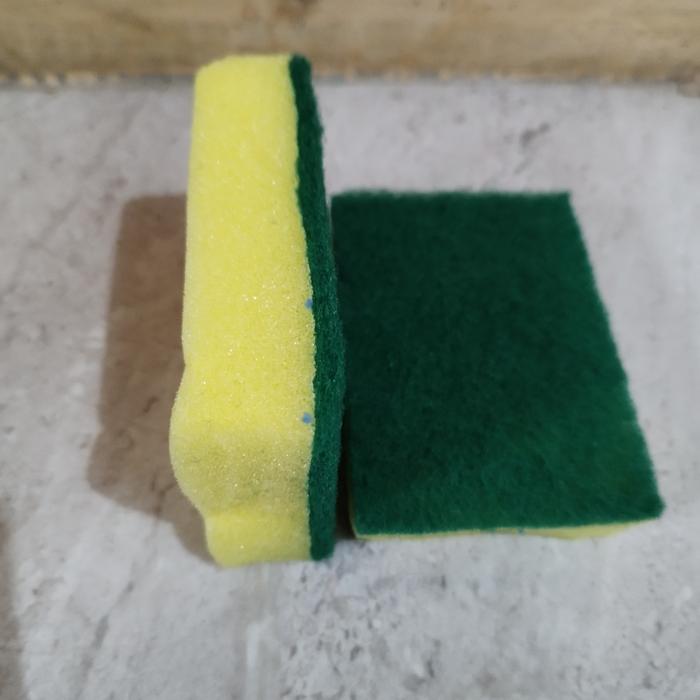 Jual Busa cuci piring sabut hijau sponge spon spons kuning kotak 2 sisi ...