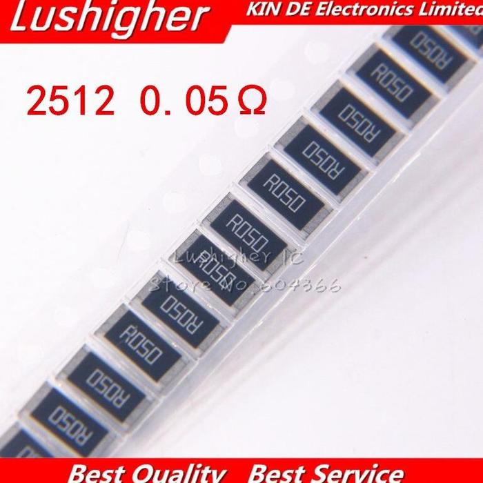 Jual 50 Buah Resistor 2512 Smd 1w 1% 0.05r 0.05 Ohm 0.05ohm R050 R05 ...
