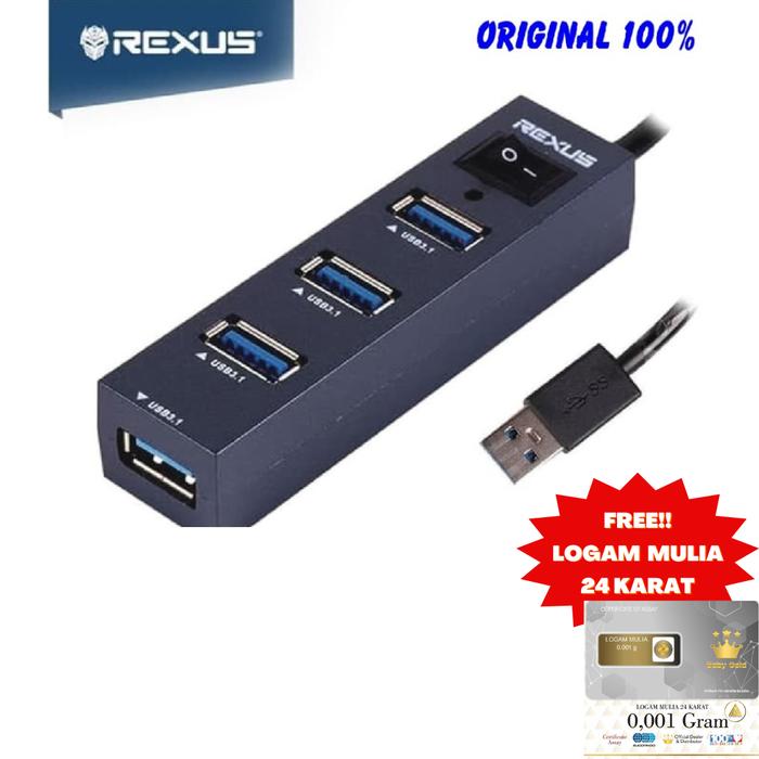 Jual Usb Hub 4 port Rexus V3.1 RXH 327 ON-OF / Usb Hub Rexus RXH 327 - Jakarta Barat - MULTI ...