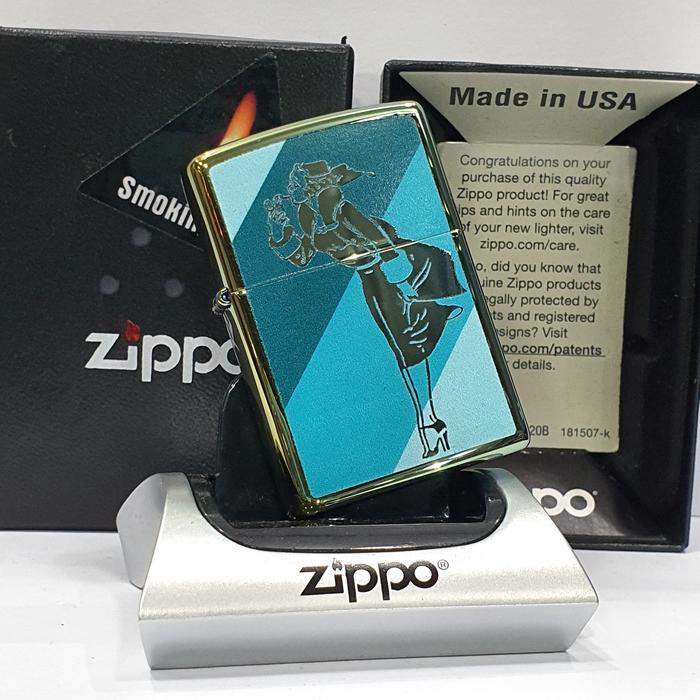 Jual Original Zippo Teal Windy Design 48457 - Jakarta Barat - Smoking ...