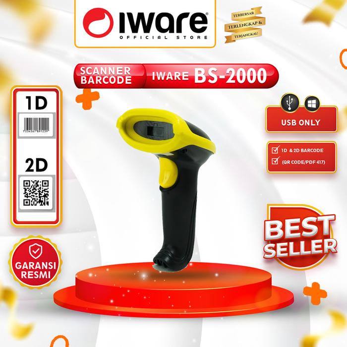 Promo BARCODE SCANNER 2D IWARE BS-2000 QR CODE/PDF 427 USB AREA IMAGING ...