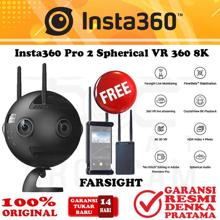 Promo Insta360 Pro II + Farsight / Insta 360 Pro 2 Spherical VR 360 8K Camera - Original Cicil 0 ...