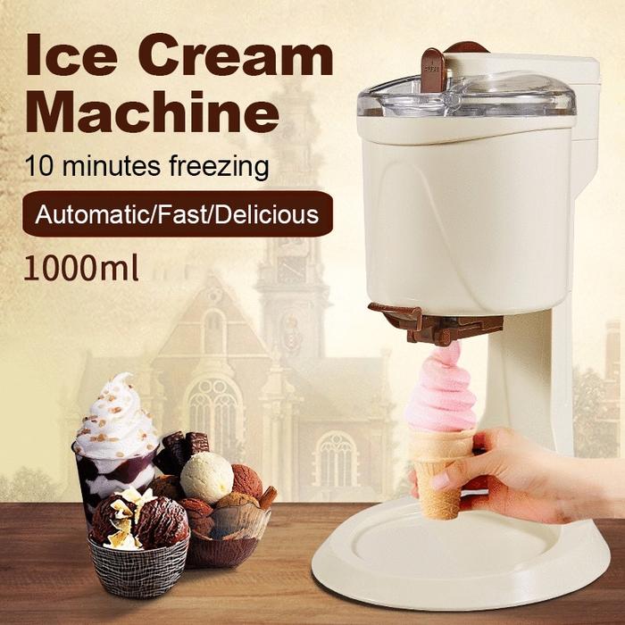Jual DIY Mesin Pembuat Es Krim Otomatis Elektrik Mini Ice Cream Machine ...