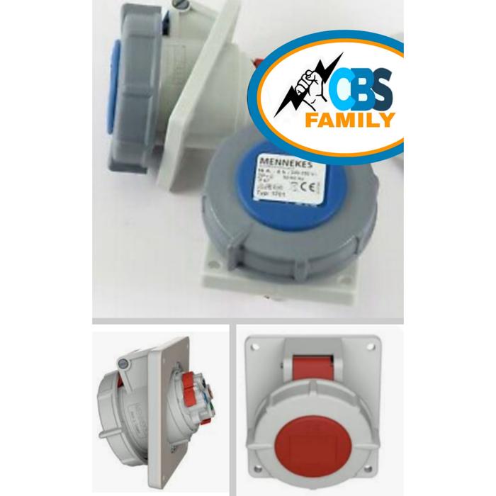 Jual Mennekes Panel Mounting Socket 4Pin 63Ampere IP67 Angled 205A ...