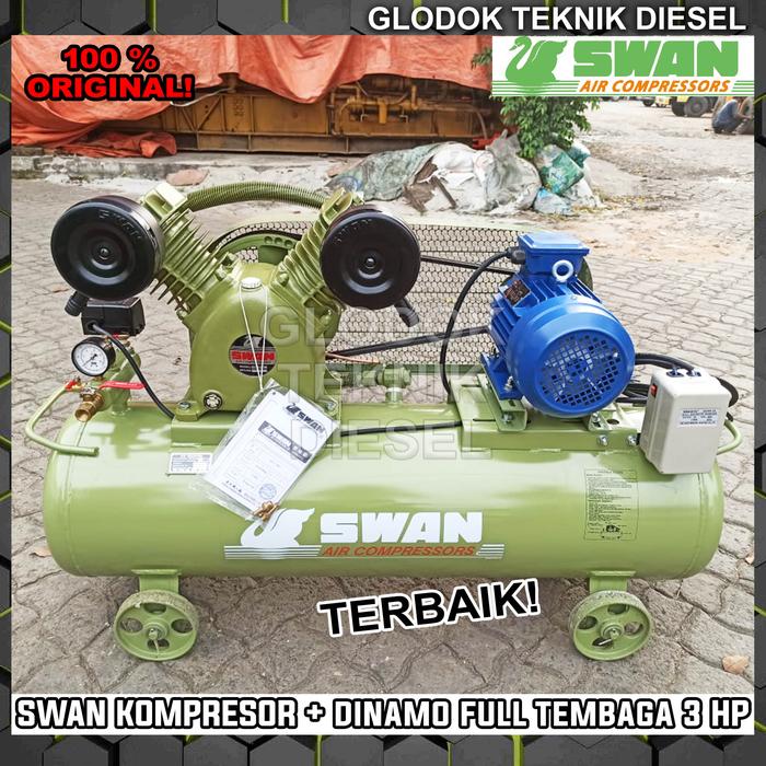 Jual SWAN AIR COMPRESSOR 3 HP S SERIES SVP-203 KOMPRESOR ANGIN ORIGINAL ...