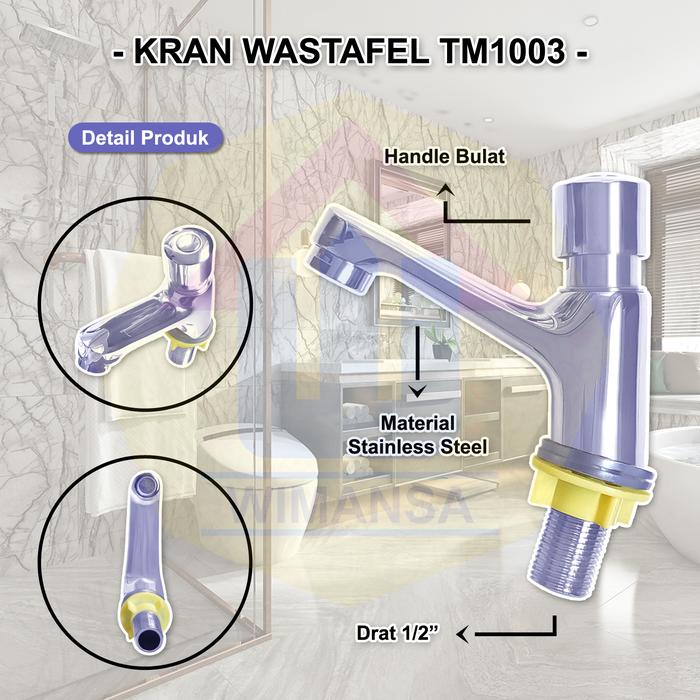 Jual KRAN WASTAFEL BULAT TEKAN TM1003 MUYA STAINLESS STEEL - Kota ...