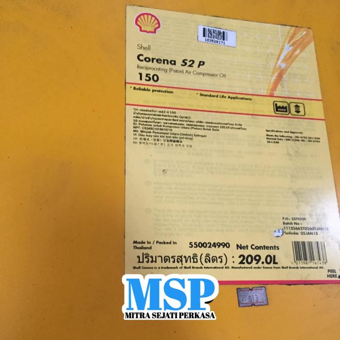 Jual Oli Shell Corena S2 P 150 drum 209ltr / Air Compressor Oil ...