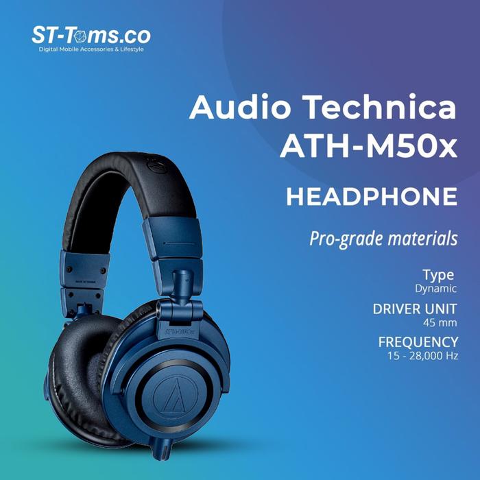 Jual Audio Technica ATH-M50X Professional Monitor Headphones - Hitam - Deep Sea Blue - Jakarta ...