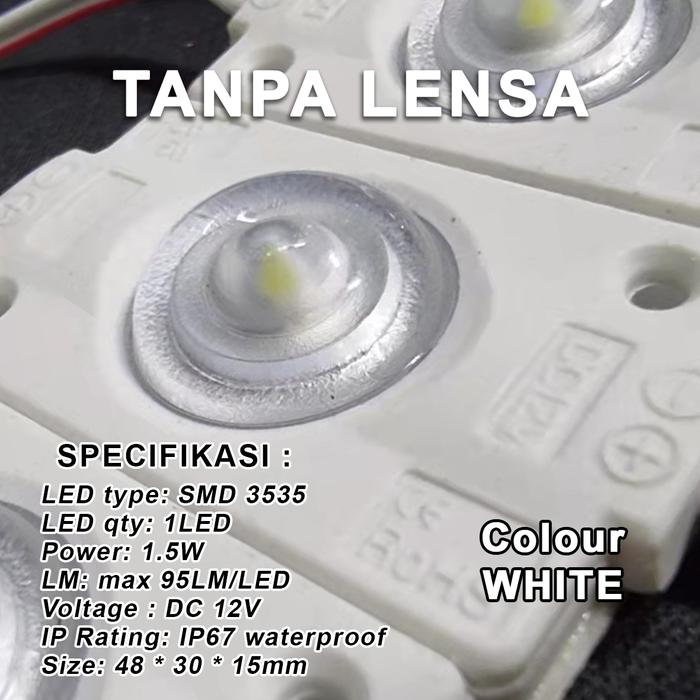 Jual LED Modul 1 Mata SMD 3535 Putih/White DC 12V IP67 WATERPROOF ...