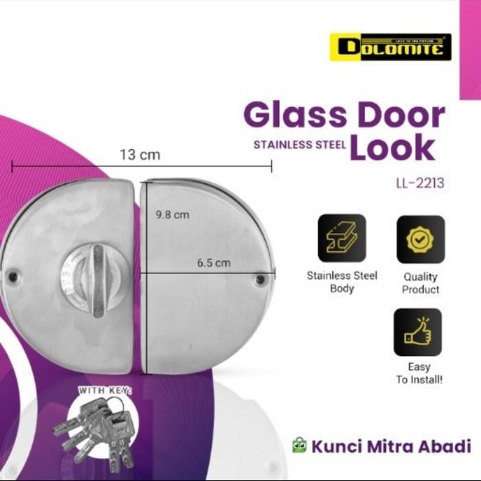 Jual Kunci pintu kaca sliding/pintu geser kaca tipe jepit stainless LL-2213 - Jakarta Selatan ...