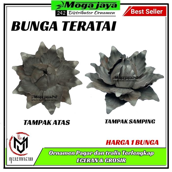Jual bunga mekar teratai dan kelopak besi plat ornamen tralis - BUNGA ...