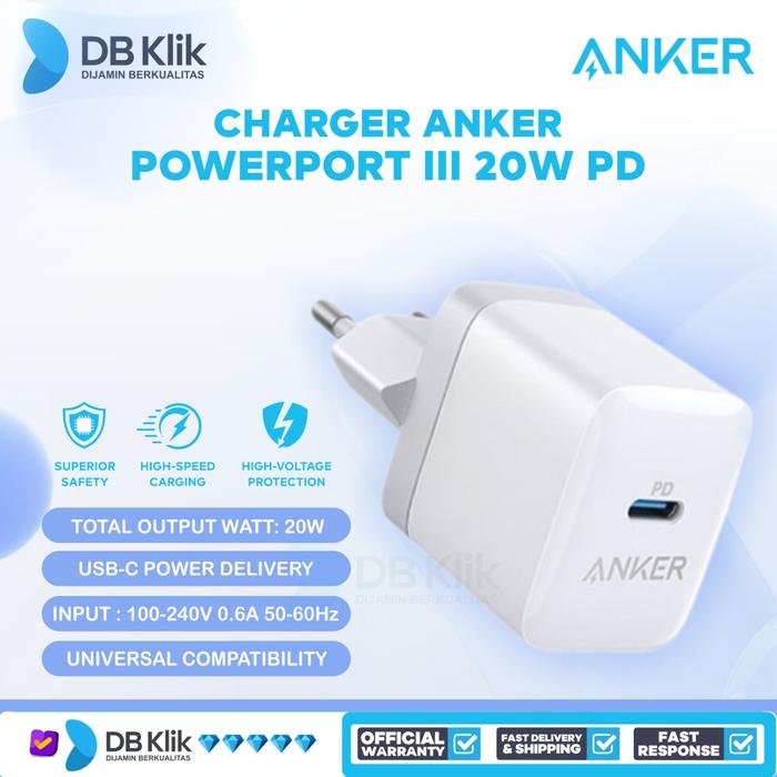 Charger Anker PowerPort III 20W PD USB C (A2631G21) - Anker Power Port ...