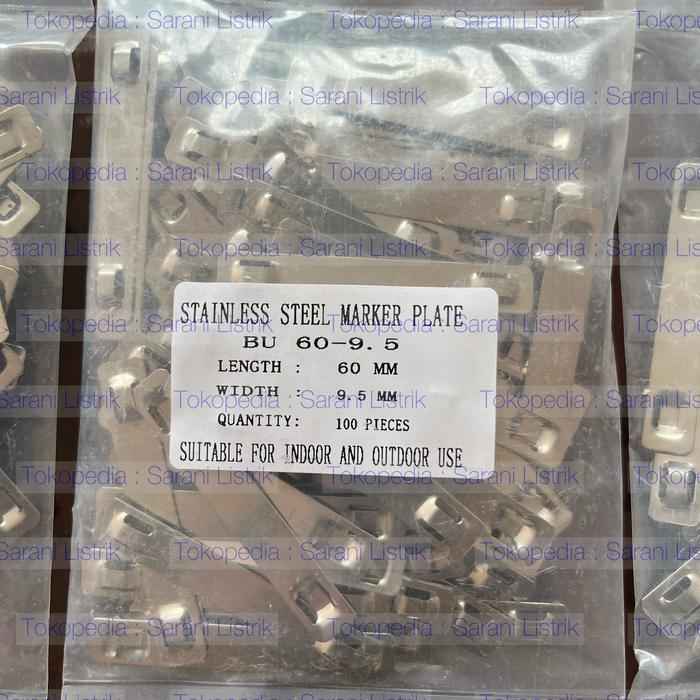 Jual Kabel Cable Marker Plate Tag Name Stainless Steel 60 x 9.5 mm ...
