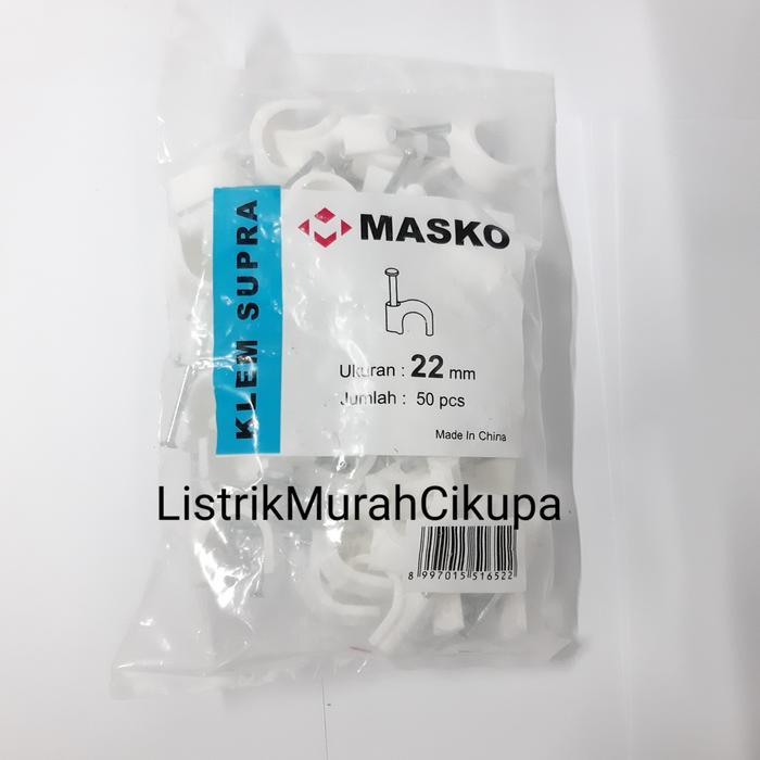 Jual Masko Klem Clip Kabel Cable No.22 No 22 mm Beton Supra Isi 50 Buah ...