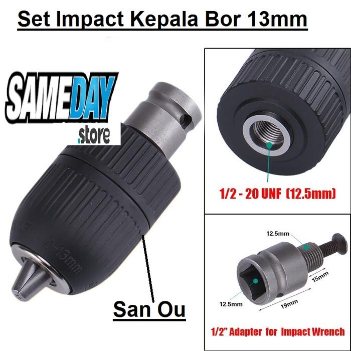 Jual Adapter Impact Wrench Bor Socket Hexagonal Kepala Bor San Ou 10mm ...