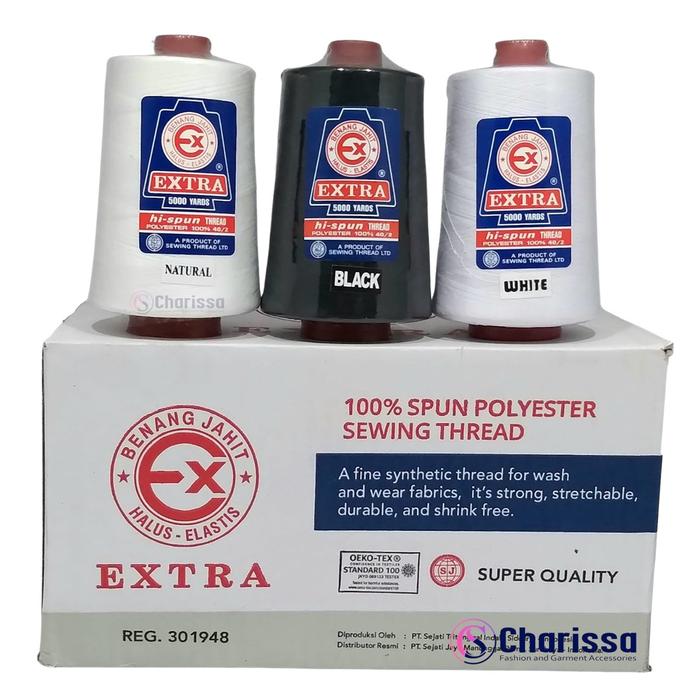 Jual Benang jahit extra 5000 yard - Hitam - Kab. Badung - Charissa ...
