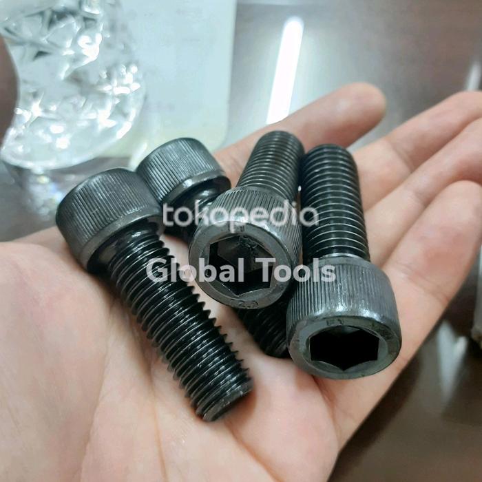 Jual baut L baja m12x45 baut allen hex socket cap screw m12 x 45 L10 ...