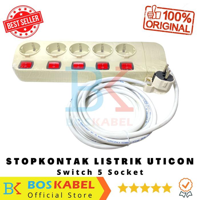 Jual Stop Kontak Uticon 3 4 5 6 lubang saklar tersendiri / Uticon ...