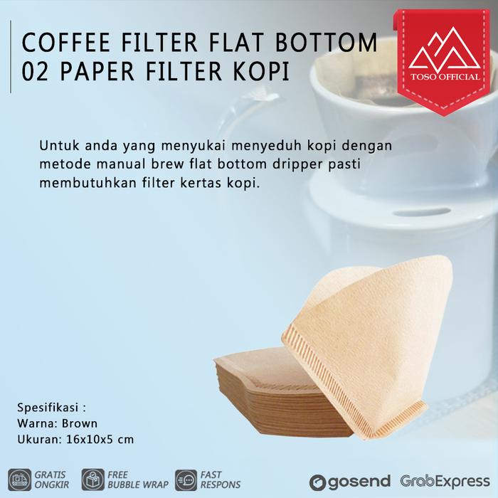 Jual COFFEE FILTER FLAT BOTTOM 02 PAPER FILTER KOPI 100PCS SARINGAN ...