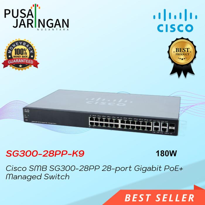Jual CISCO SG300-28PP-K9 SG300 24 Port Poe+ 180W 4 SFP Managed Switch ...