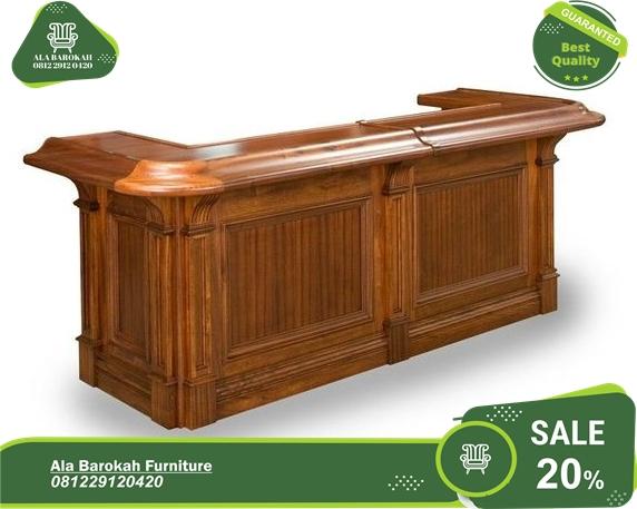 Jual meja resepsionis minimalis jati solid, meja kantor pelayanan jati ...