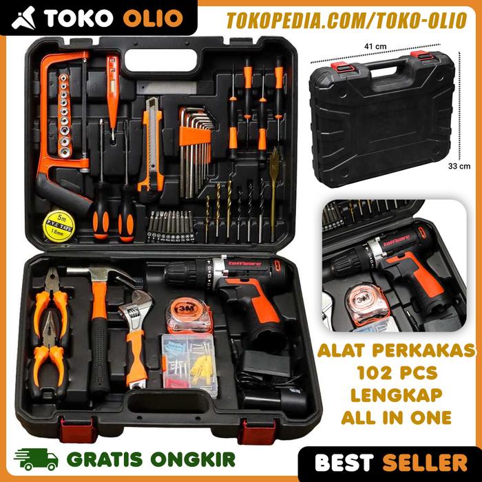 Jual Alat Perkakas Tool Kit Set 102PCS Lengkap Hand Tools Box ...