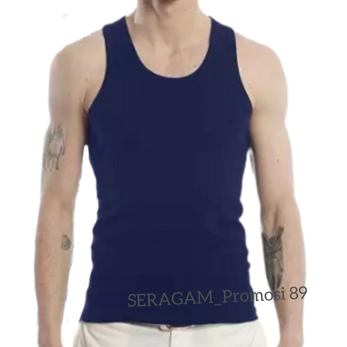 Jual SINGLET KATUN PRIA DEWASA M L XL XXL / KAOS TANK TOP PRIA - Navy ...