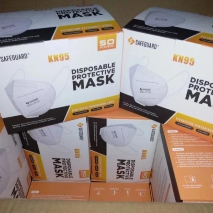 Jual MASKER SAFEGUARD KN 95 Mask Per Box isi 50 pcs Masker Earloop ...