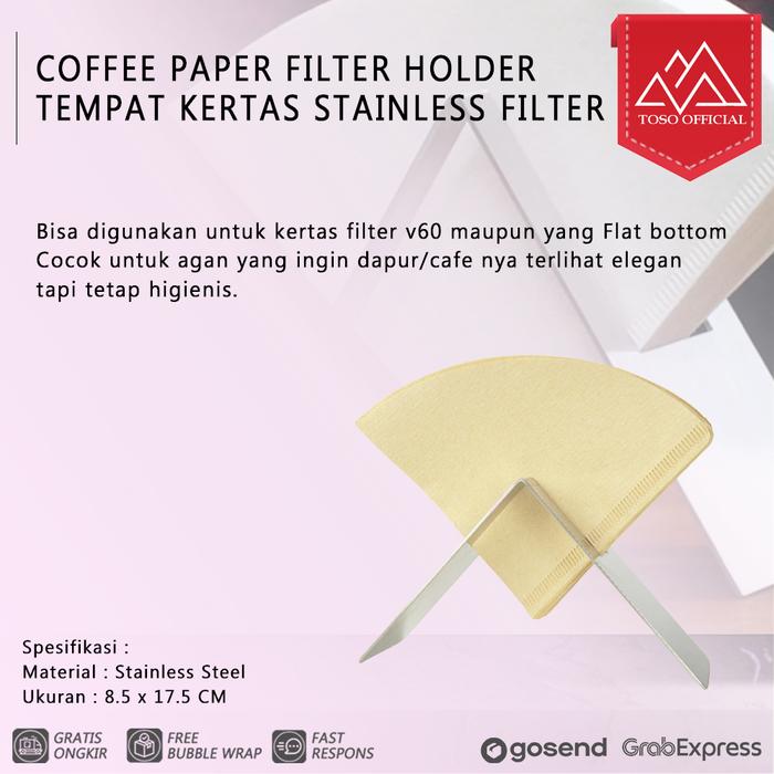 Jual V60 Coffee Paper Filter Holder Tempat Kertas Kopi Stainless Filter ...