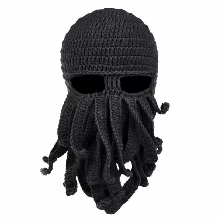 Jual Handmade Knit Funny Hats Tentacle Octopus Beanie Hat Cap Wind Mask ...
