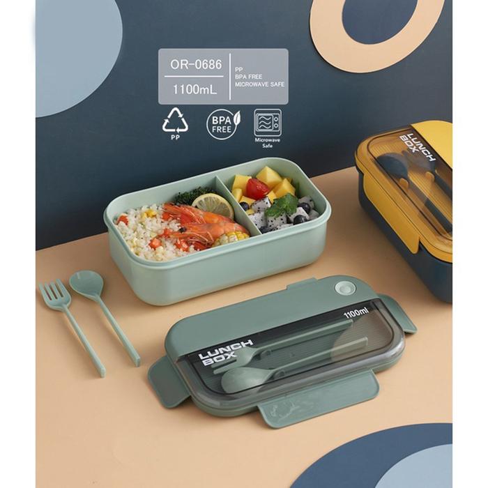 Jual Yakada Lunch Box Bento Jerami Gandum Kotak Bekal 2 Sekat 1100ml ...