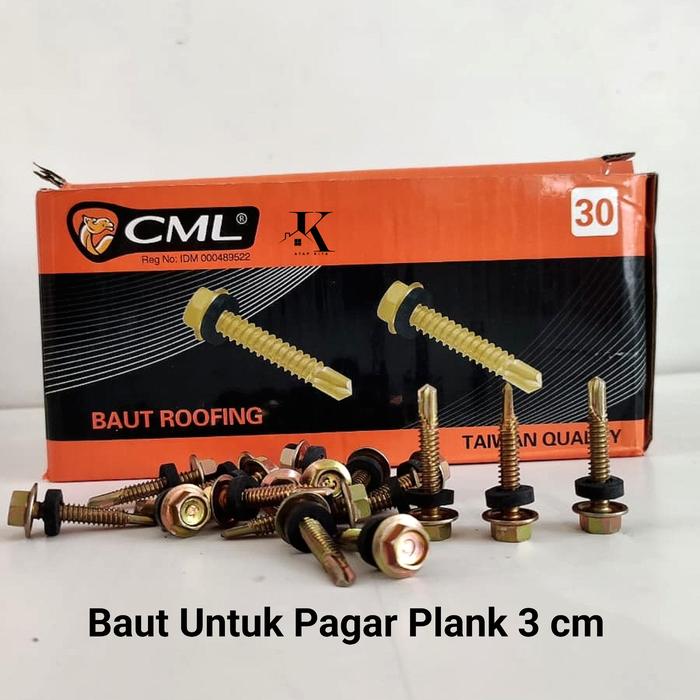 Jual baut roofing camel 3 cm / baut pagar / baut spandek / baut kuning ...